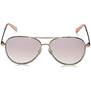 Fossil Women's Female Sunglass Style FOS 2096/G/S Aviator, Rose Gold, 57mm, 14mm