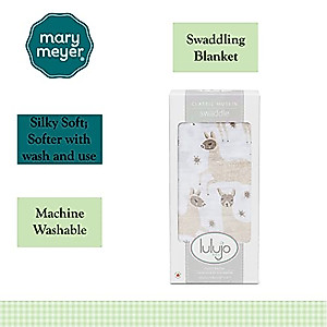lulujo Baby 100% Cotton Muslin Swaddle Blanket, 47 x 47-Inches, Modern Llama (LJ464)