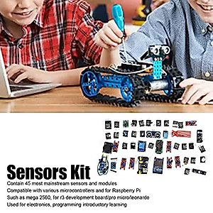 Shanrya 45 in 1 Sensor Assortment Set, Mainstream Lightweight Sensors Kit Resin Portable Multi-Functional for Beginners for Electronics Learning