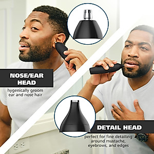 Wahl All-in-One Cordless Rechargeable Electric Ear/Nose, Detail, and Beard Trimmer for Men – Mustache, Ear & Nose Hair, and Light Detail Grooming - Model 9685-200