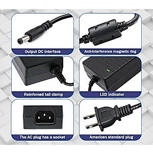 DIGISHUO DC 24V 7A 168W Power Supply Adapter Transformer Switch AC 110V/220V to DC 24V 7amp Switching Converter LED Driver for LED Strip Light CCTV Camera Security System (24V 7A 168W)