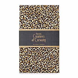 Spode Creatures of Curiosity Leopard Tea Towel | Cotton Dish Towel | Highly Absorbent | Quick Drying | Multi-Purpose Absorbent Kitchen Towel | Leopard Print (1 Pack)