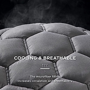 Bedsure Queen Size Mattress Pad - Soft Mattress Cover Padded, Quilted Fitted Mattress Protector with 8-21" Deep Pocket, Breathable Fluffy Pillow Top, Grey, 60x80 Inches