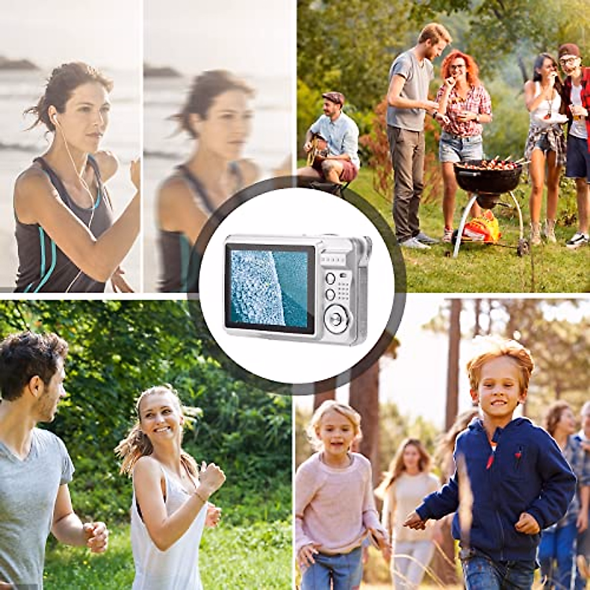 Niaviben Portable Digital Camera 18 Million Pixel High Definition Screen Mini Compact Camera for Home Selfie 2.7 inch White