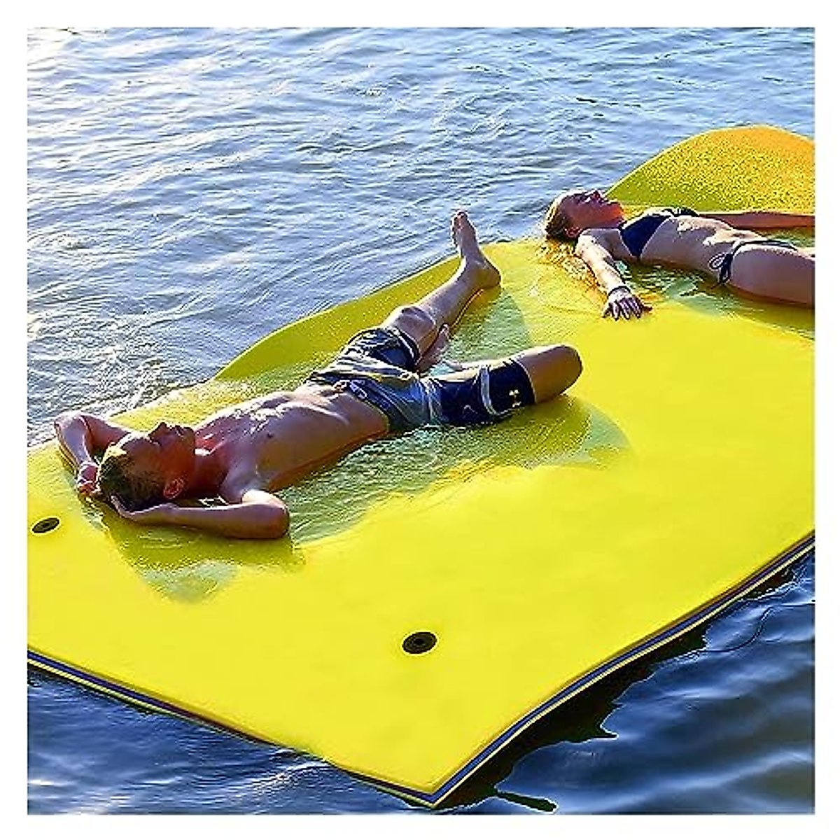 Floating Mat Water Mat Lily Pad with Rolling Pillow Design, Bouncy Tear-Resistant 3-Layer XPE Foam, Roll-Up Floating Island River Rafts (Size : 5.5mx1.8mx2.2cm)
