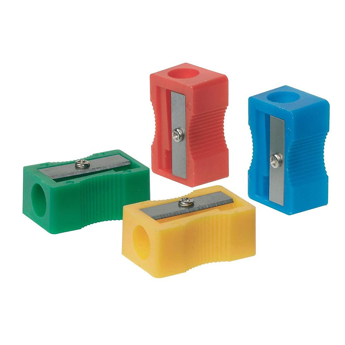 Q CONNECT Single Hole Plastic Pencil Sharpener - Assorted Colours (Pack of 10)