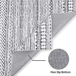 Zacoo Area Rug 9 x 12 Boho Rug Machine Washable Geometric Rug Indoor Modern Moroccan Floor Carpet Extra Large Soft Non-Slip Farmhouse Floorcover Home Decor Rug for Kitchen Living Room Bedroom, Grey