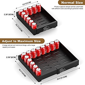 DOUNIWAN Pull Out Cabinet Organizer, Heavy Duty Slide Out Drawers,Expandable (14.4'' to 20.4'') Fixed With Adhesive Nano Film for Pots, Roll out Shelf Storage Kitchen,Pantry,Bathroom Storage