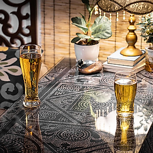 Burns Glass Bar Glasses, Classic Pilsner Glass Tall Beer Glasses with Heavy Base, 24 Oz. (Set of 2)