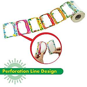 300 Pcs Name Tag Label Sticker in 6 Designs with Perforated Line for School Office Home (3.5"x2.2" Each) …