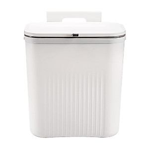 Frcctre 2 Pack 2.4 Gallon Kitchen Compost Bin, Hanging Trash Can with Lid Garbage Can for Countertop or Under Sink, Wall Mounted Counter Waste Bin for Kitchen Bathroom Bedroom Office
