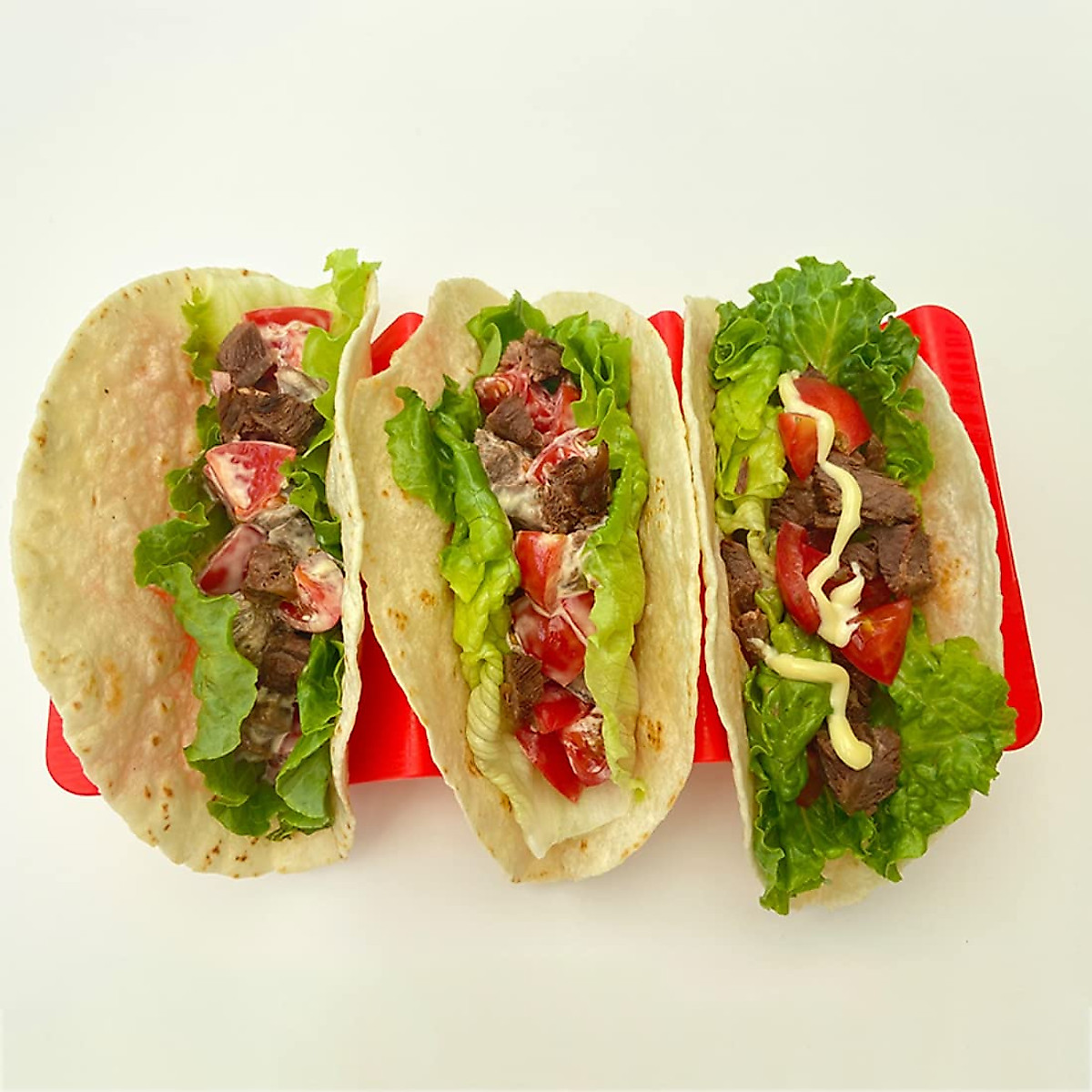 Taco Holders Set of 5 - Heavy-Duty Taco Stands hold 3 Tacos - Use as a Taco Rack to fill Tacos with Ease - Safe for Dishwasher, Oven, and Grill - Taco Shell holder (Black-5pack)