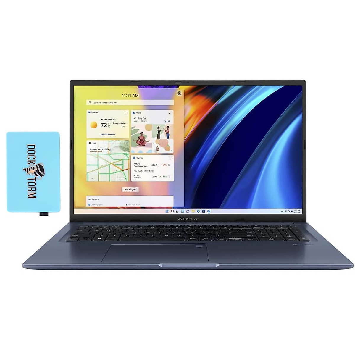 ASUS Vivobook 17X Business Laptop 17.3" FHD IPS Display (AMD Ryzen 7 5800H 8-Core 3.20GHz, 12GB RAM, 512GB PCIe SSD, AMD Radeon, Fingerprint, WiFi 6, BT 5.2, Webcam, Win 11 Home) w/Dockztorm Dock