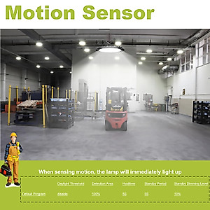 Microwave Motion Sensor and Remote Control for Hylele led Light fixtures with 3 Adjustable Wattages