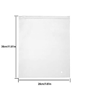 Clear Bags For Packaging,50PCS 7.87 * 11.81" Shirt Packaging Bags,3 Mil Frosted Slide Zip Plastic Bags With Vent Holes For Storing Clothing Underwear Socks Toys