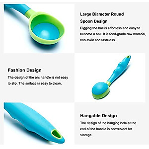 Ice Cream Scoop, 2PCS Nonstick Anti-Freeze Food grade PPR + rubber Ice Cream Scooper with the Hung Hole Design, Comfortable Handle, Dishwasher Safe,Ice Cream Scoops,