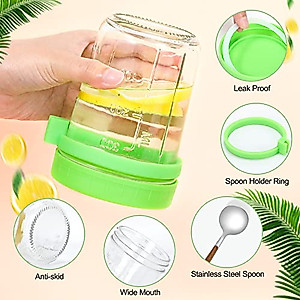 Tekuve 4 Pack Glass Overnight Oats Containers with Lids and Spoon, 16 oz Mason Jars with Airtight Lid for Overnight Oats Meal Prep Chia Yogurt Salad Fruit