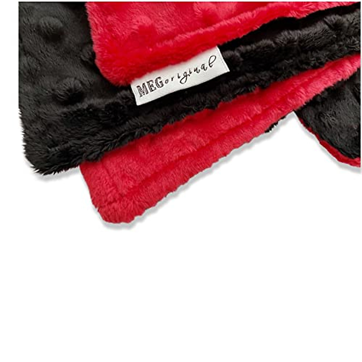 MEG ORIGINAL Red & Black Minky Dot Baby Blanket, Unisex/Gender Neutral, 1327