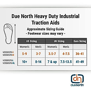 Due North Heavy Duty Ice Cleats for Job Safety in Snow & Ice - 28 Integrated Military Grade Tungsten Carbide Spikes (1 Pair)