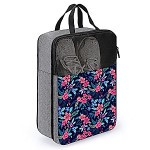 Frcavbin Exotic Floral Flowers Travel Shoe Bag Shoes Carrier with Handle and Zipper Foldable Shoe Puches Organizer for Home storage School starts