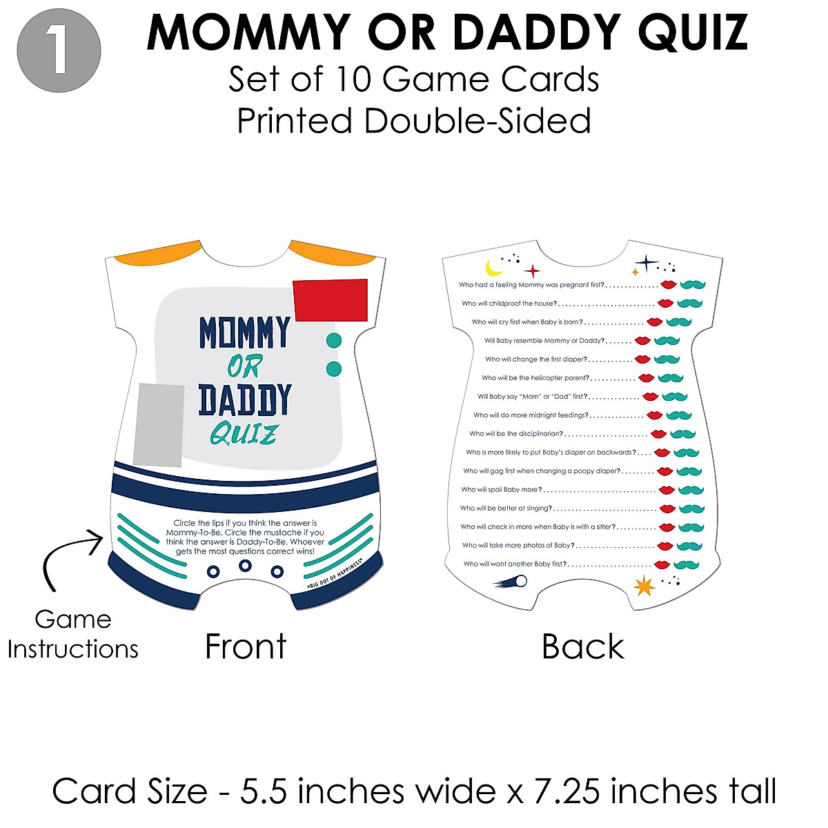 Big Dot of Happiness Blast Off to Outer Space - 4 Rocket Ship Baby Shower Games - 10 Cards Each - Gamerific Bundle