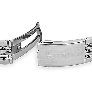 Rado Men's Captain Cook 42 mm Automatic Diving Watch with Stainless Steel Strap, Silver-Tone, 20 (Model: R32505203), Blue