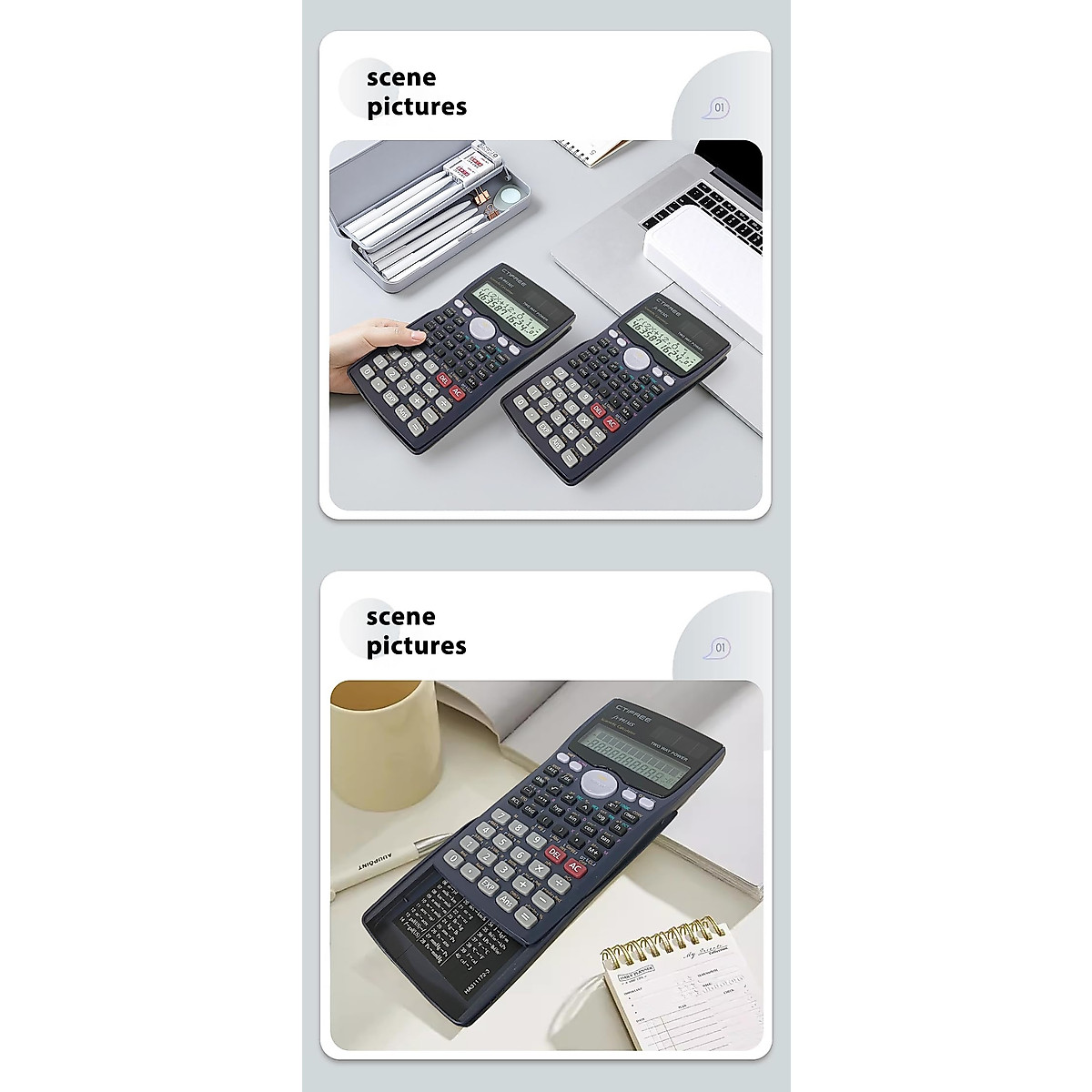 CTIFREE Scientific Calculator FX-991MS College Middle School Mathematics 401 Function Calculadora Cientifica Dual Power Scientific Calculator
