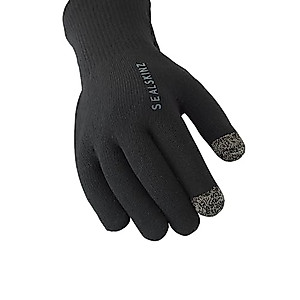 SEALSKINZ Unisex Waterproof All Weather Ultra Grip Knitted Glove, Black, Medium