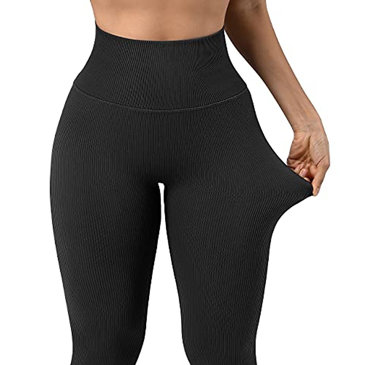 DOULAFASS Womens Camo Scrunch Butt Lifting Leggings Seamless High Waisted Workout Yoga Pants (Black, Medium)
