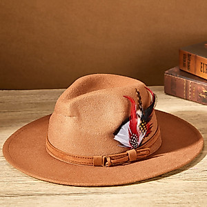 Kenning 39 Pcs Hat Feathers Assorted Feathers for Fedora Hats Colorful Real Feathers for DIY Craft, Christmas Decorations Men Women approx. 8-10 cm