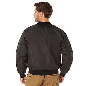 Rothco Enhanced Nylon MA-1 Flight Jacket (US, Alpha, X-Large, Regular, Regular, Black)