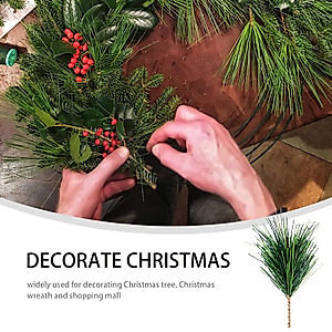 Watayo 40 Packs Artificial Pine Needles Branches Garland-4x2 Inch Pine Twigs Stems Picks-Fake Greenery Pine Picks for Christmas Garland Wreath and Home Holiday Garden Decoration (40pcs)