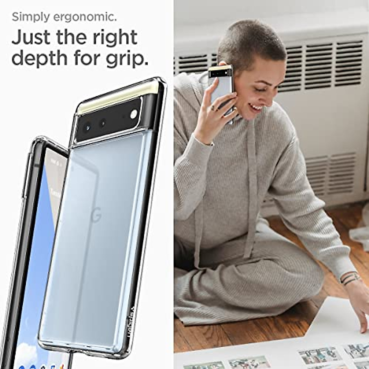 Spigen Ultra Hybrid [Anti-Yellowing Technology] Designed for Google Pixel 6 Case (2021) - Crystal Clear