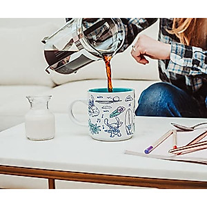 Disney Lilo & Stitch Hawaii Allover Icons Ceramic Stacking Mug | Holds 13 Ounces