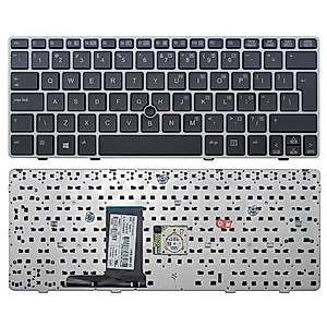 Original New for HP EliteBook 2560p 2570p US Keyboard with Silver Frame