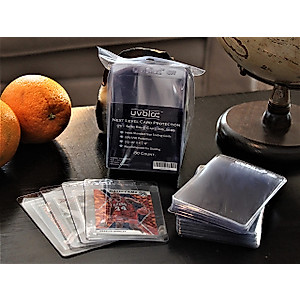 UVBLOC Semi Rigid Card Holder Sleeves (50 Pack) PSA Grading Saver Storage Protector Cases for Trading Baseball Basketball Football Pokemon Sports Cards