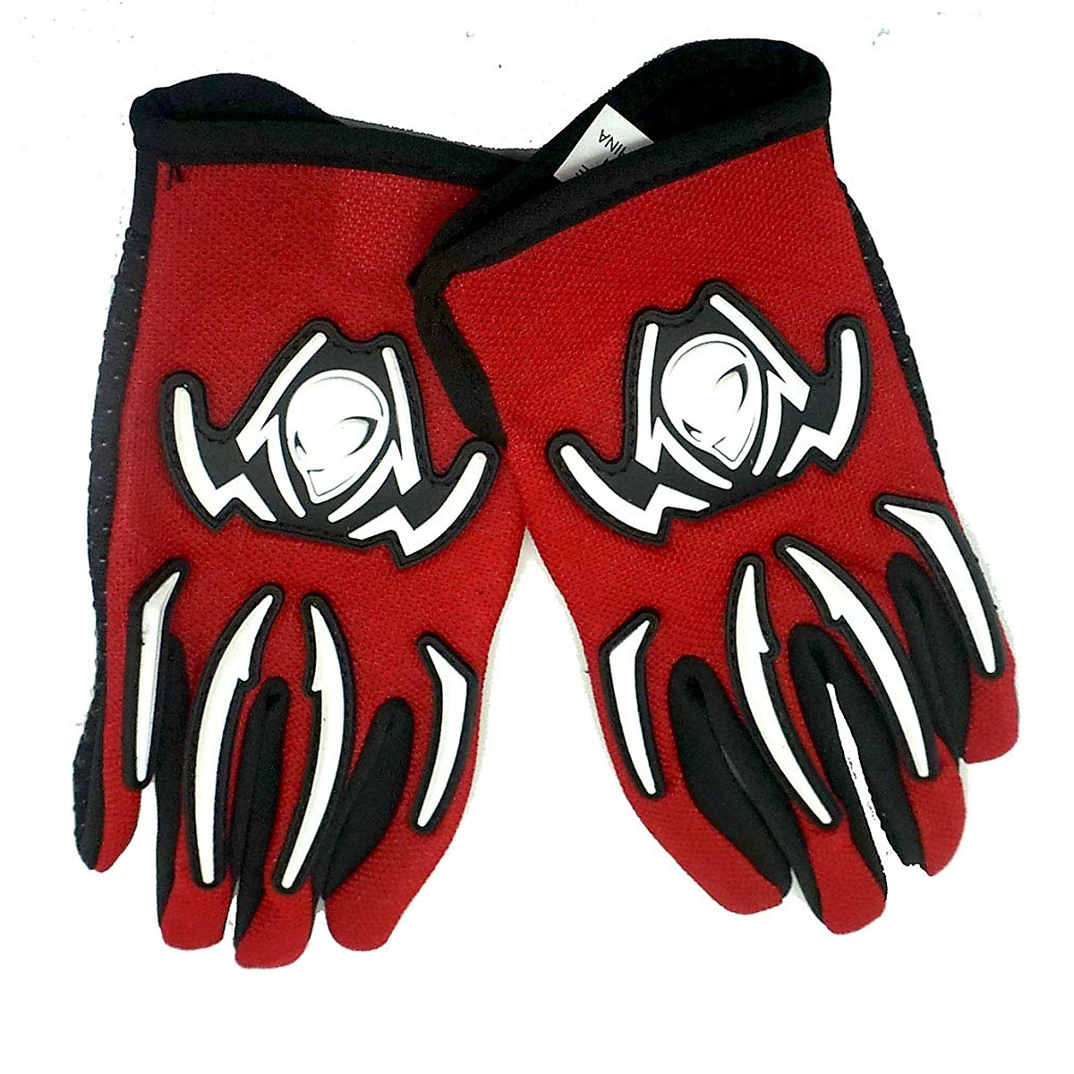 WOW Youth Kids Motocross BMX MX ATV Dirt Bike Helmet Dragon Dianasour Red + Goggles + MG Youth Red Glove Bundle