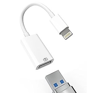 Lightning Male to USB Female Adapter OTG Data Sync Cable Compatible with Iphone13 11 12pro Max Mini XR X XS 8 7 SE Plus for Apple Ipad Air,Camera,3.0 Mouse,Keyboard,Hub,Midi Port Adaptador Connector