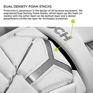 Wolf Athletics by EPOCH Lacrosse - Elite Integra Pro Lacrosse Gloves with Dual-Density Foam and Adjustable Wrist, 10", Small, White