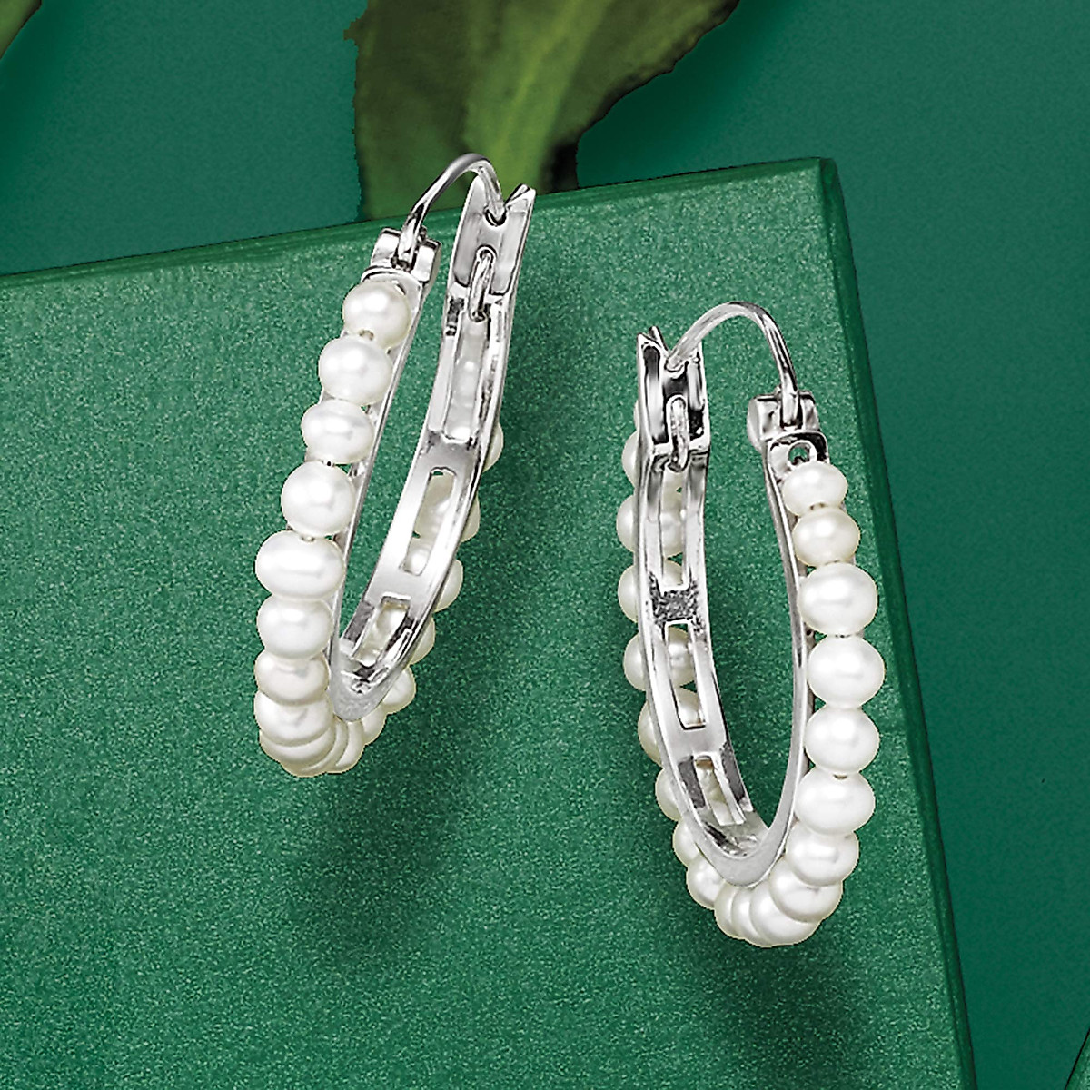 Ross-Simons 3-3.5mm Cultured Pearl Hoop Earrings