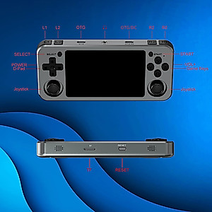 Petforu RG351M Metal Version Handheld Built-in 2534 Games Open Source Linux System Retro Console IPS Screen 3.5-Inch 64GB (Black)