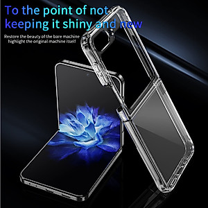 KUGEW for Samsung Galaxy Z Flip 5 Clear Case, Crystal Clear Slim Fit Thin Transparent Phone Cover Soft TPU Bumper Corners Rubber Shockproof Anti-Slip Heavy Duty Protection (Clear)