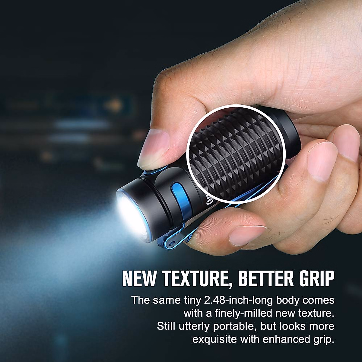 OLIGHT Baton3 Premium Edition 1200 Lumens Compact LED Flashlight Powered by a Single Rechargeable Battery, with Charging Box, Black