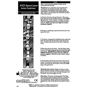 Med Spec ASO Ankle Stabilizer Orthosis Speed Lacer, Black, Large