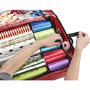 Christmas Storage Organizer – Spacious Under-bed Holiday Wrapping Paper Container –Perfect for Gift Wrap, Bags, Ribbons, Bows, Cards, Wrapping Supplies and Many More