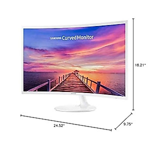 Samsung 27in White Super-Slim Curved 1080i LED Monitor, 1920 x 1080 Resolution (Renewed)