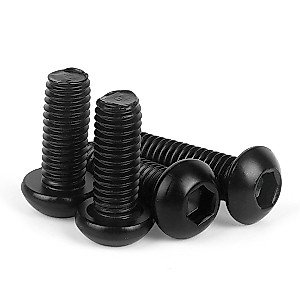 YALOK M6 x 25mm Hexagon Screw Bolt, 14PCS Button Head Allen Key Screws, Carbon Steel Round Head Machine Screws Bolts Hexagon Screws, Universal Vehicle Accessories for Bicycle Motorcycle Car