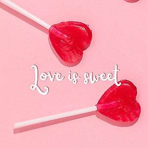 Snacktery Heart Lollipops - 28 Count - Heart-Shaped Valentines Lollipops - Red Valentine Suckers - Strawberry Flavored Heart Suckers - 12 Ounce