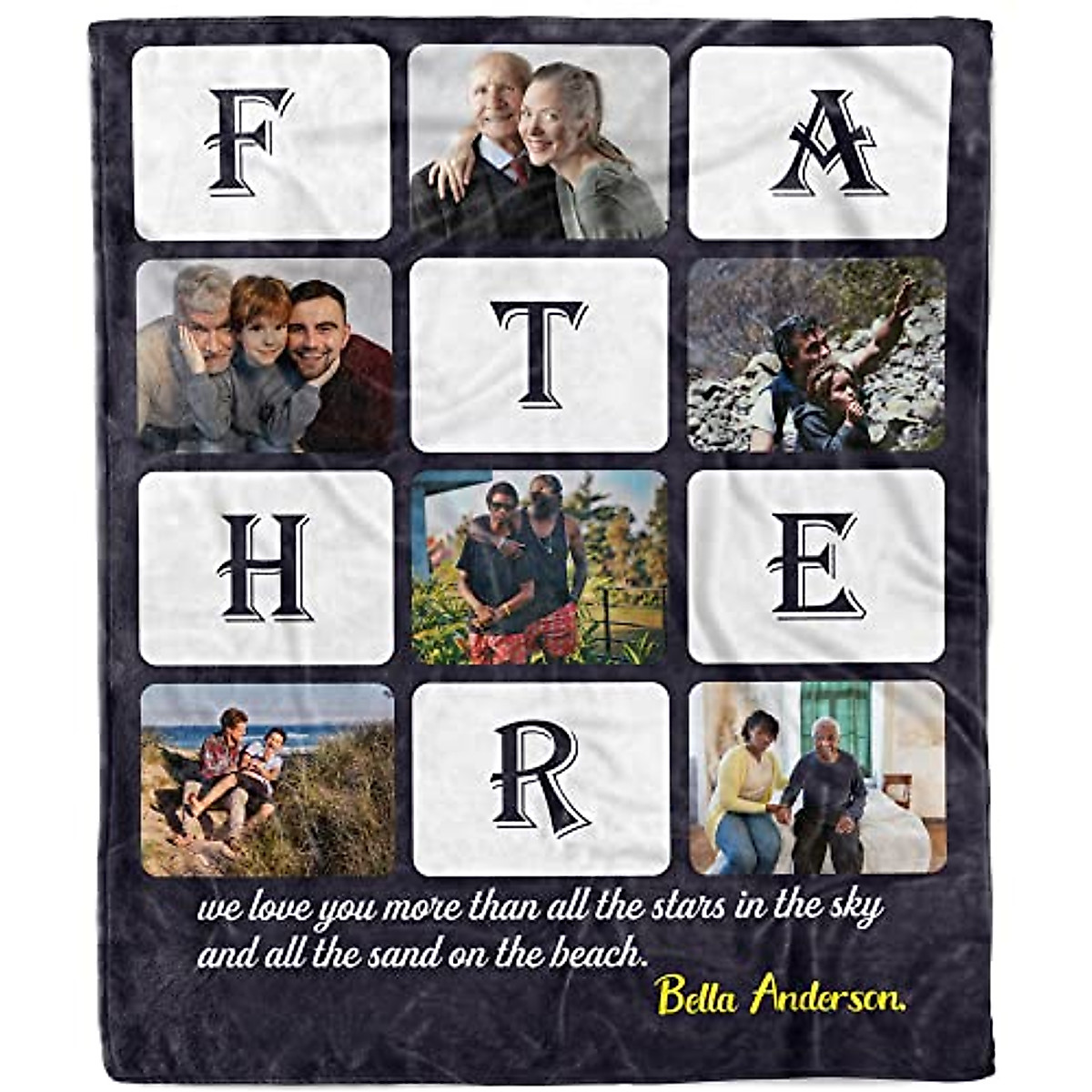 Launchigo Customized to My Dad Blanket - My Loving Father I Love You Travel Blanket, Soft Sherpa Throw Blanket for Father's Day & Birthday Gift [Custom] (Dad Blanket 19, 50" X 60")