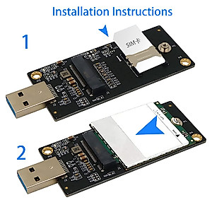 NGFF(M.2) Key B to USB 3.0 Adapter with SIM 6pin Slot for WWAN/LTE Module